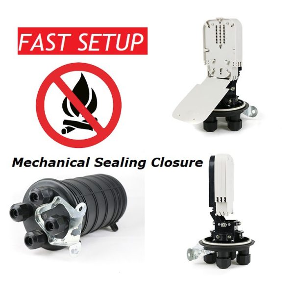 [48 Core] Mini Dome Fiber Optic Joint Closure – Mechanical Seal / Heat ...