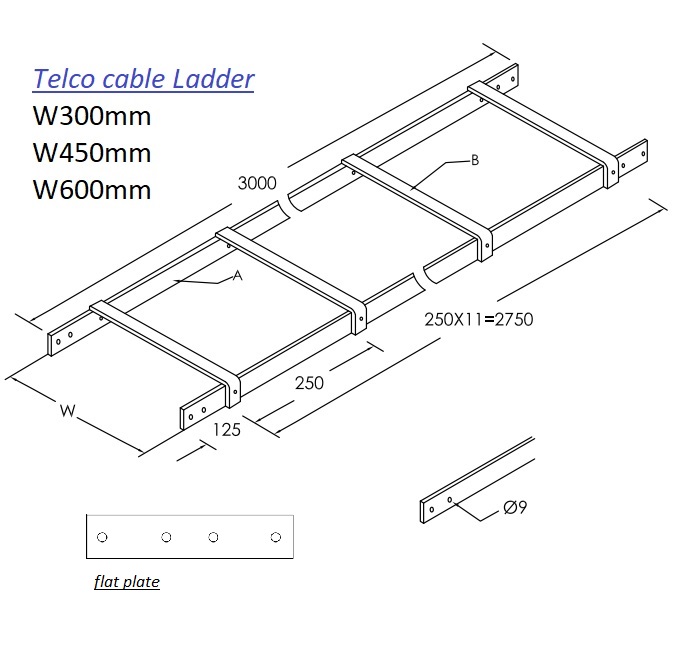 Telco Metal cable ladder – ETL