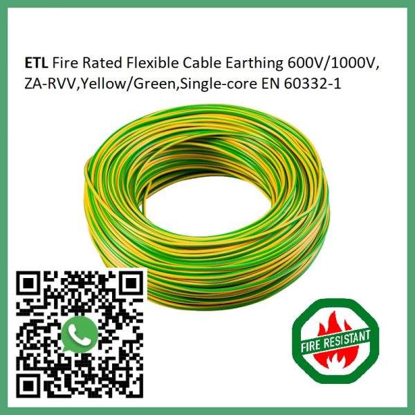 Fire resistance Electric earthing Cable,600V/1000V,ZA-RVV, ,Yellow ...